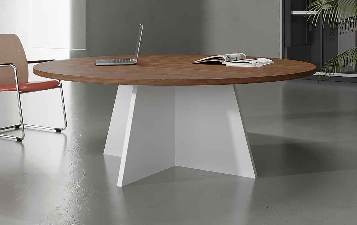 Nexus Round Meeting Table (White Leg) – Highmoon Office Furniture Dubai